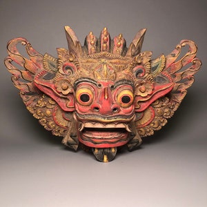 Barong Mask 9.0”inch, Antique Color Barong Mask, Luxury Handmade ...