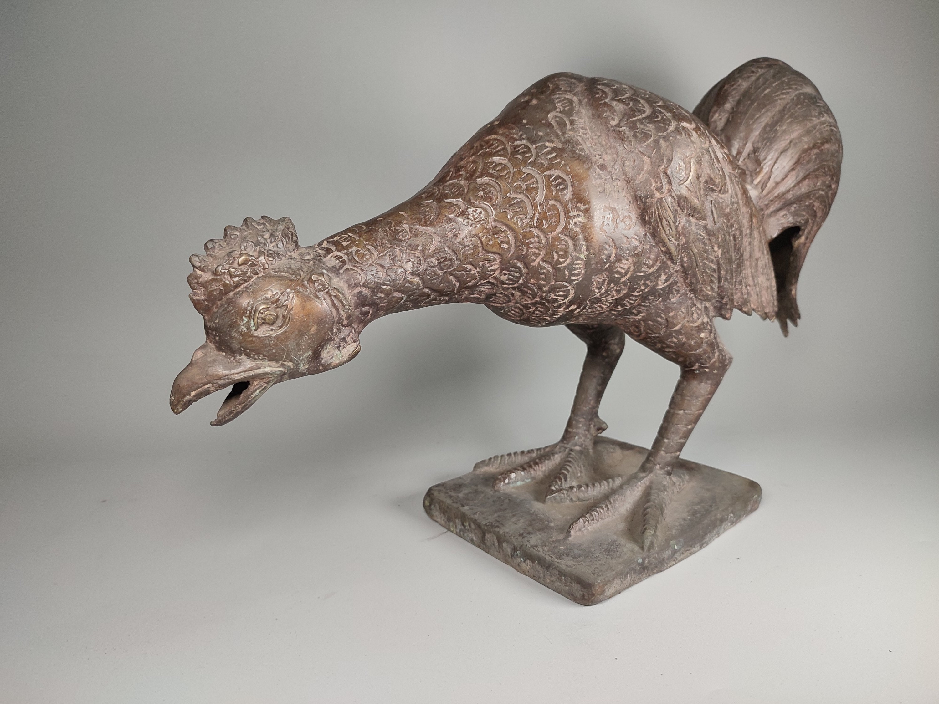 Antique Solid Brass Rooster Statue, Farmhouse Decor (10.6 Inch) - Etsy