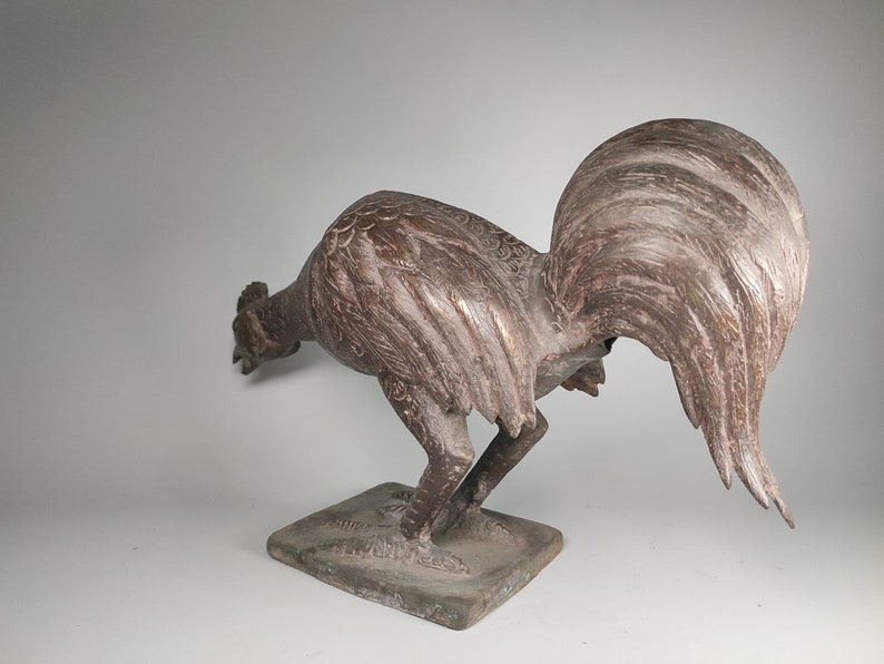 Antique Rooster Bronze Rooster Statue Rooster Figurine Room - Etsy