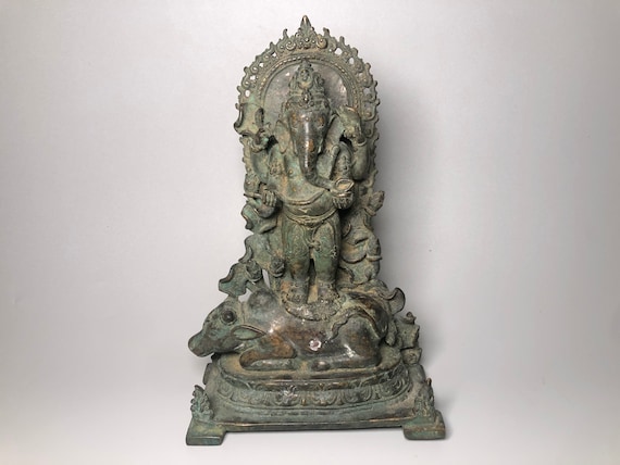 Lord Ganesha 9.8 Inch Statue Antique Ganesha Godganesha on - Etsy
