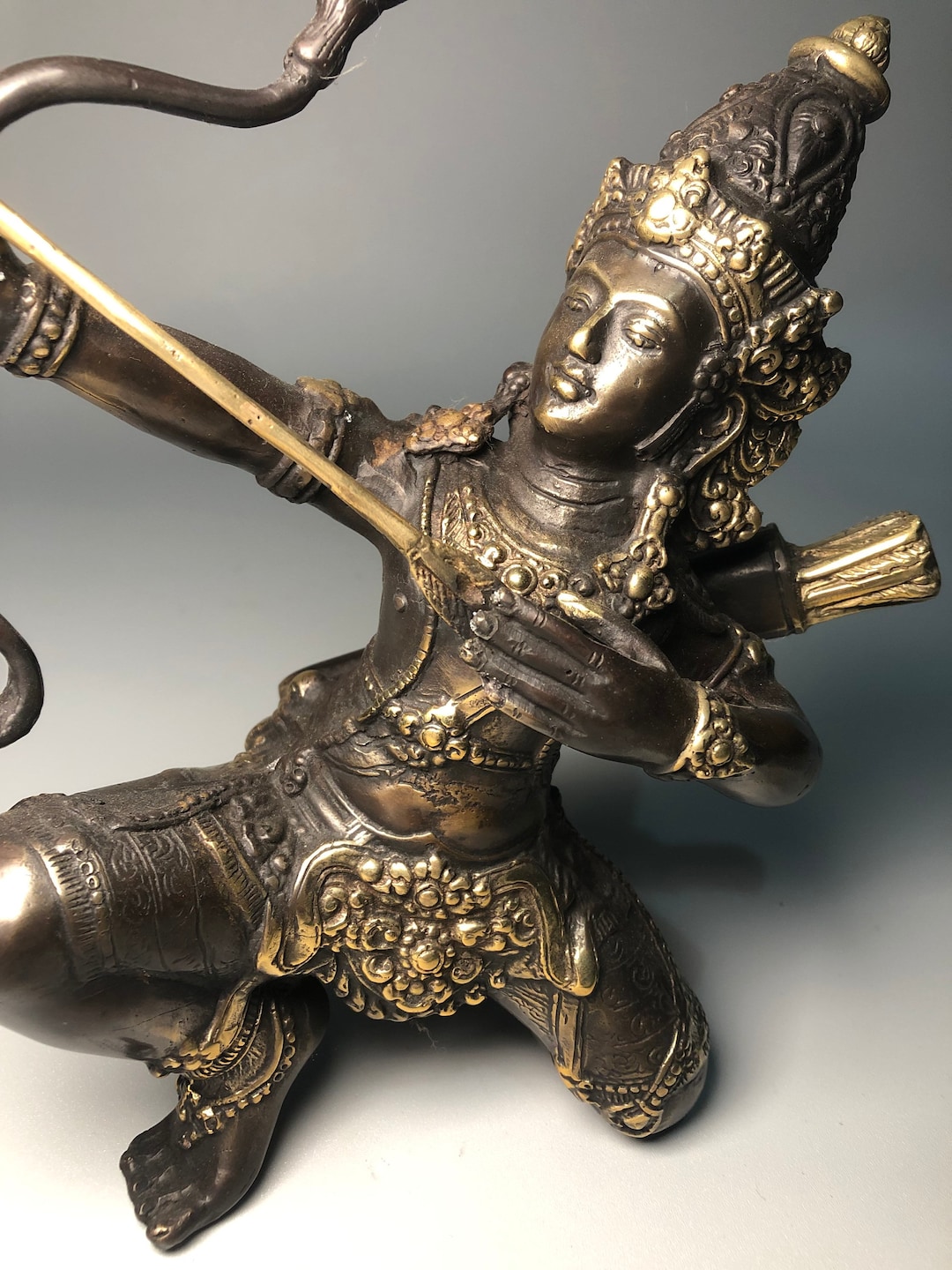 Arjuna Statue Arrow Pose,arjuna Archer,vishnu Avatar,antique Vishnu ...