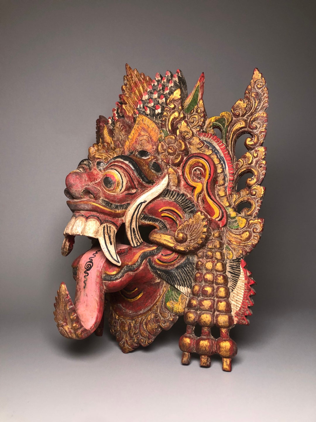 Rangda Mask 11.8”inch,antique Color Hight Quality,luxury Handmade ...