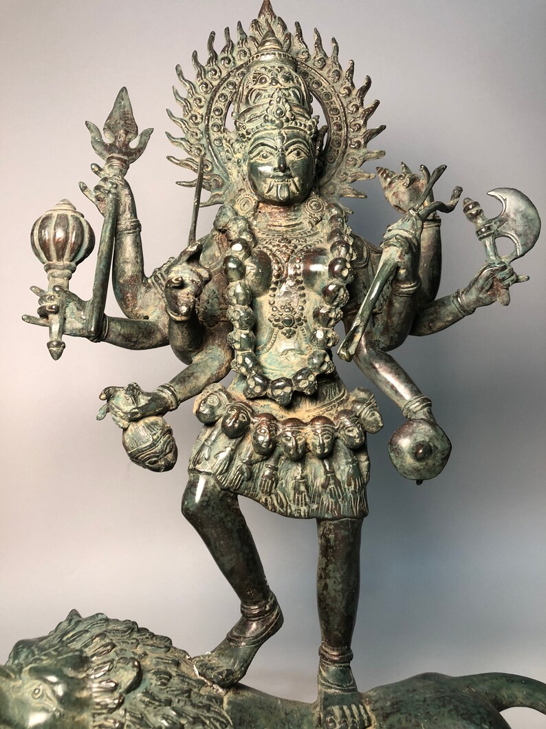 Antique Mahakali Bronze 18.5inch,hindu God,mahakali Statue, Goddess ...