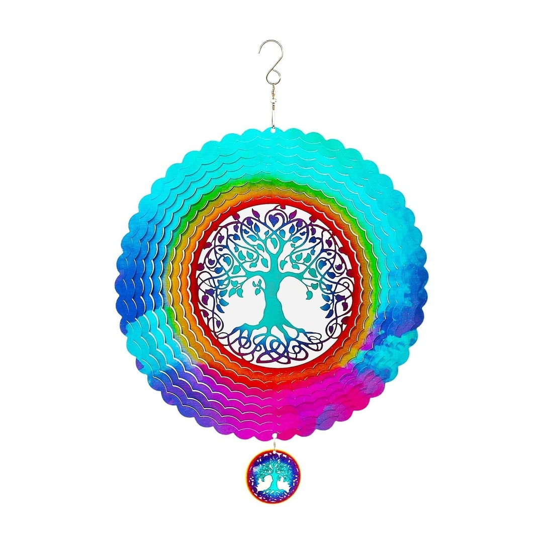 Skybella Tree of Life Wind Spinner With Bonus Keychain Pendant. 12 Inch ...