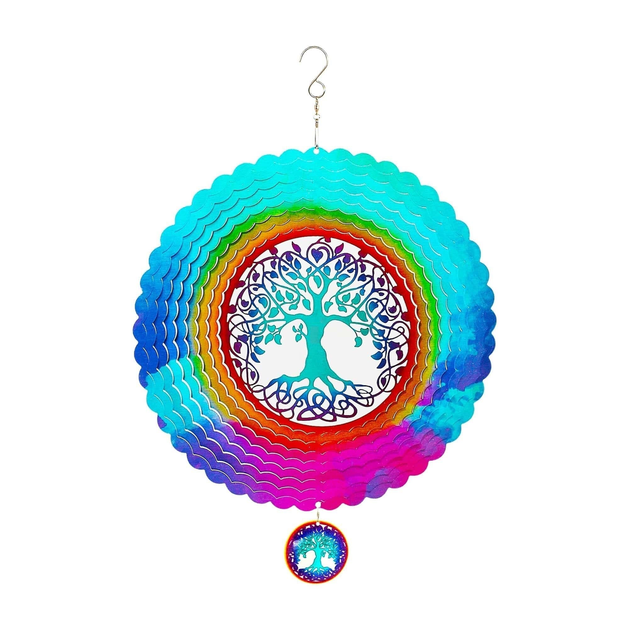 Skybella Tree of Life Wind Spinner With Bonus Keychain Pendant. 12 Inch ...