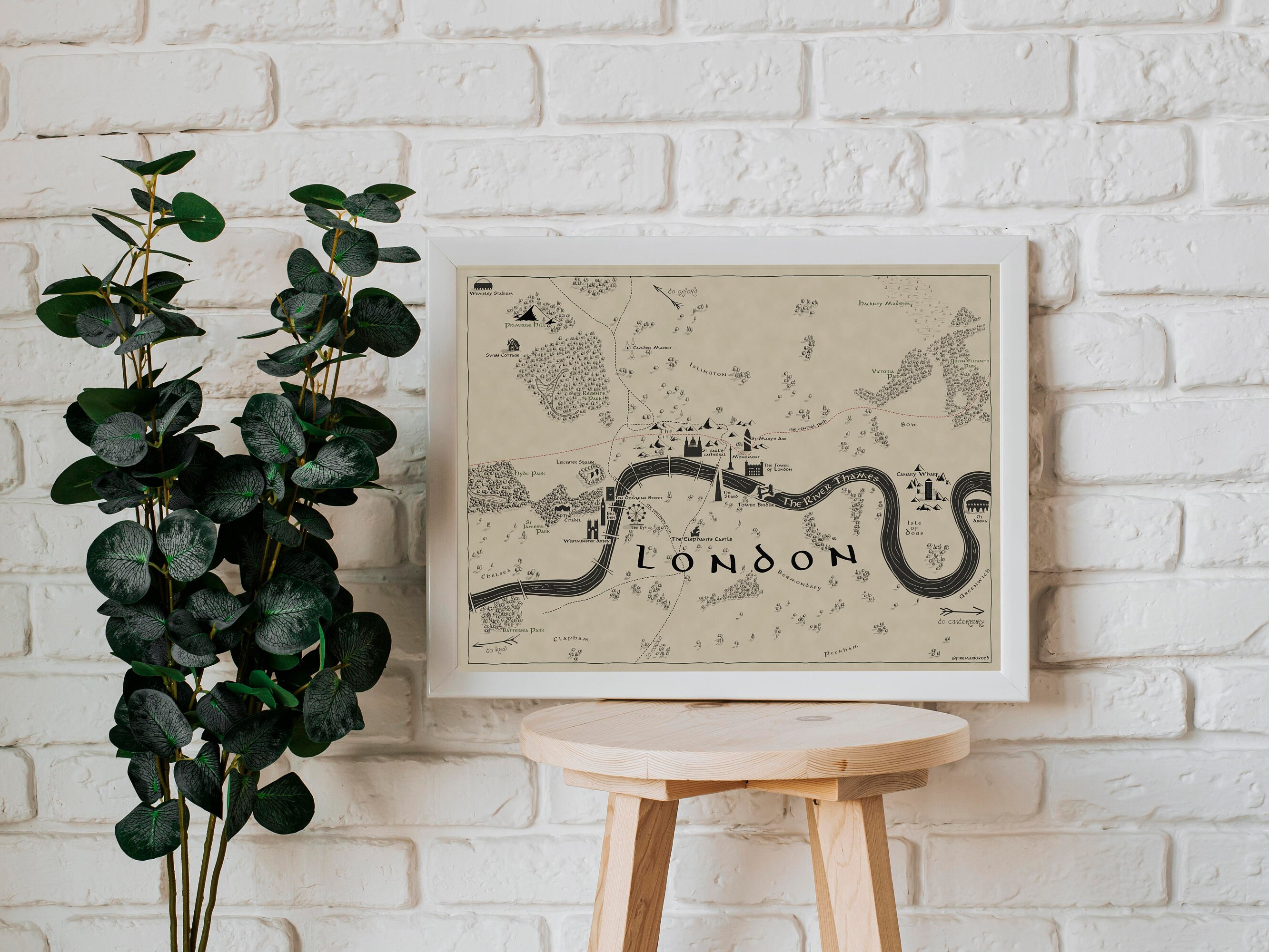 Hand-drawn London Fantasy Map Print A3 - Etsy