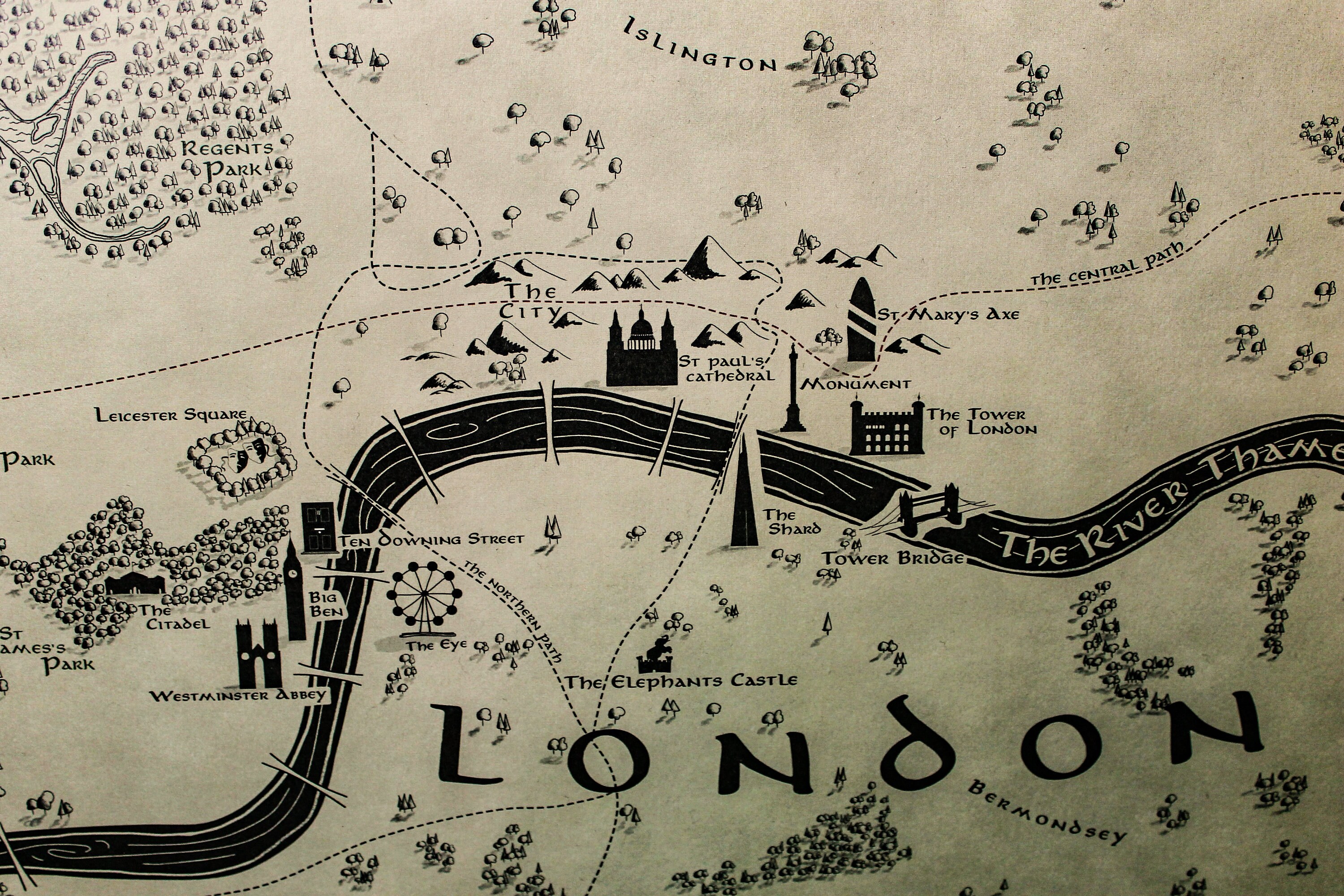 Hand-drawn London Fantasy Map Print A3 - Etsy
