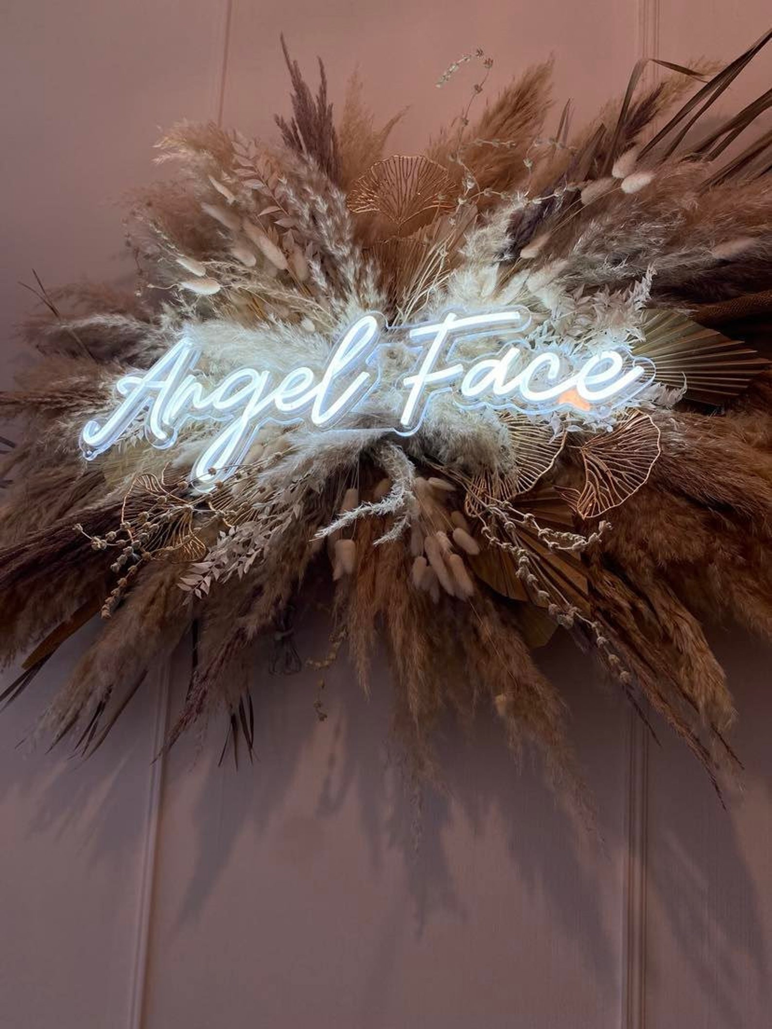 Pampas Wall Decor | Pampas Grass Neon Sign | Wall Decor | Dried Flowers ...