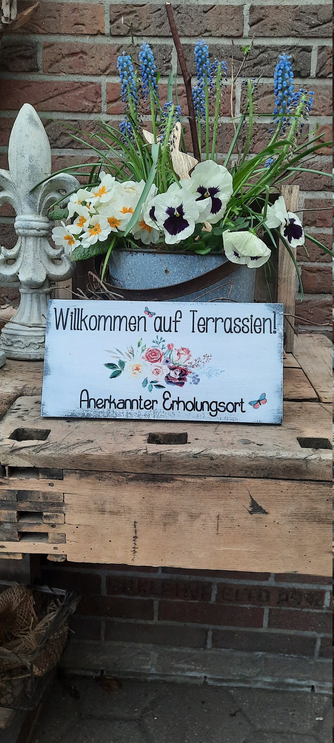 Welcome to Terrassien Wooden Sign Patio Garden Cottage - Etsy