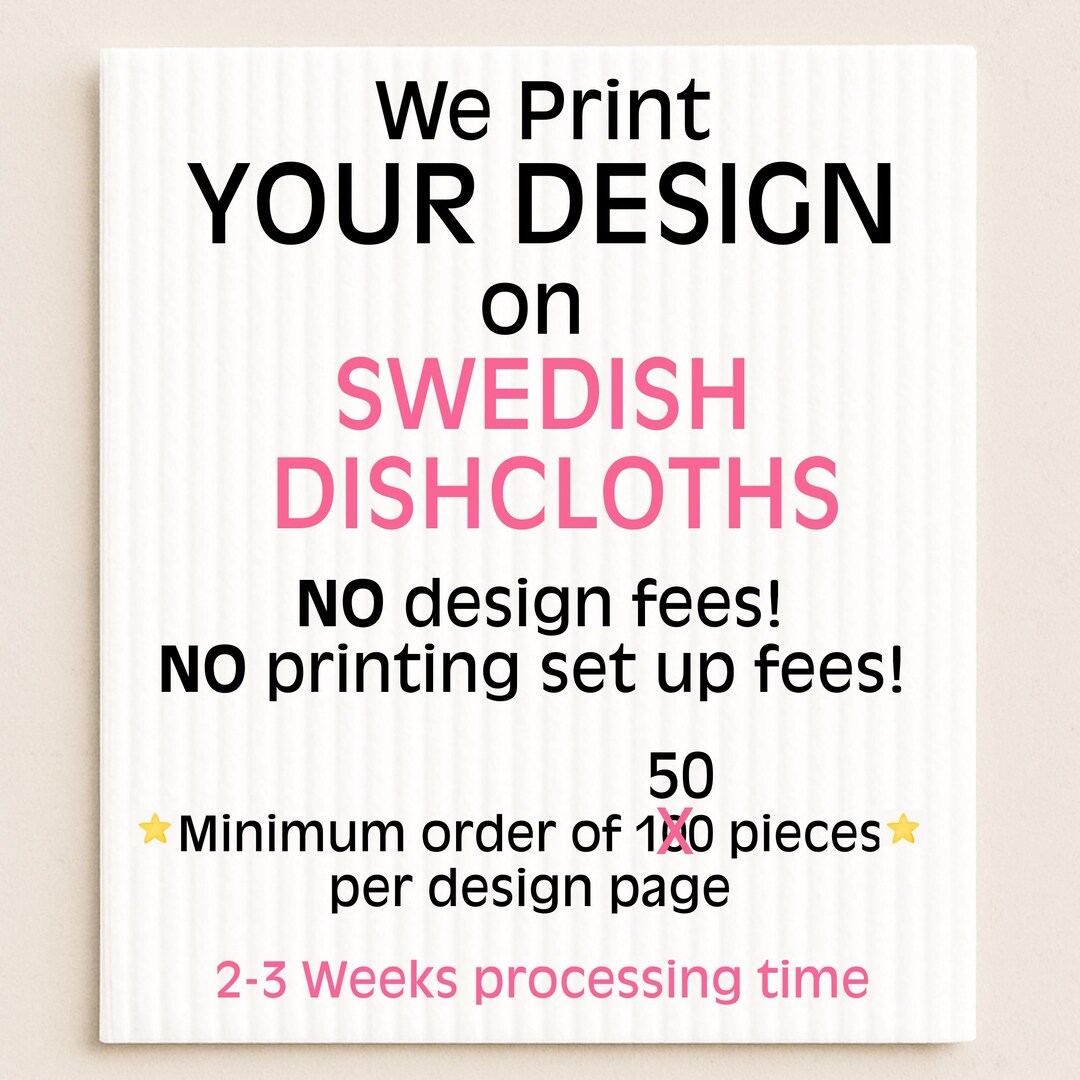 50 Pcs. Destination Wedding Invitation Swedish Dishcloth • Print Your ...