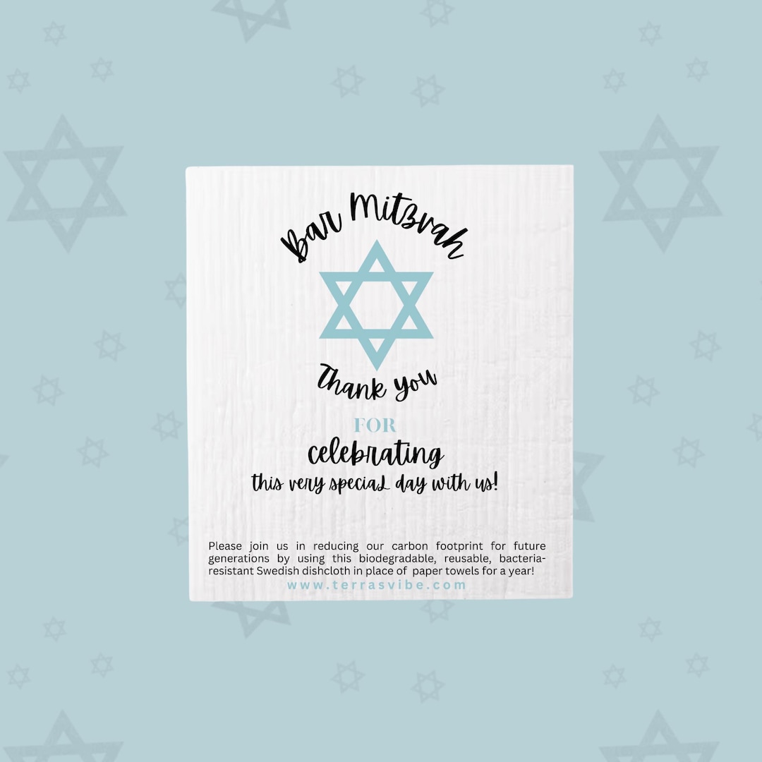 Bar Mitzvah Party Favors, Gifts for Guests Blue, Mazel Tov, Jewish ...