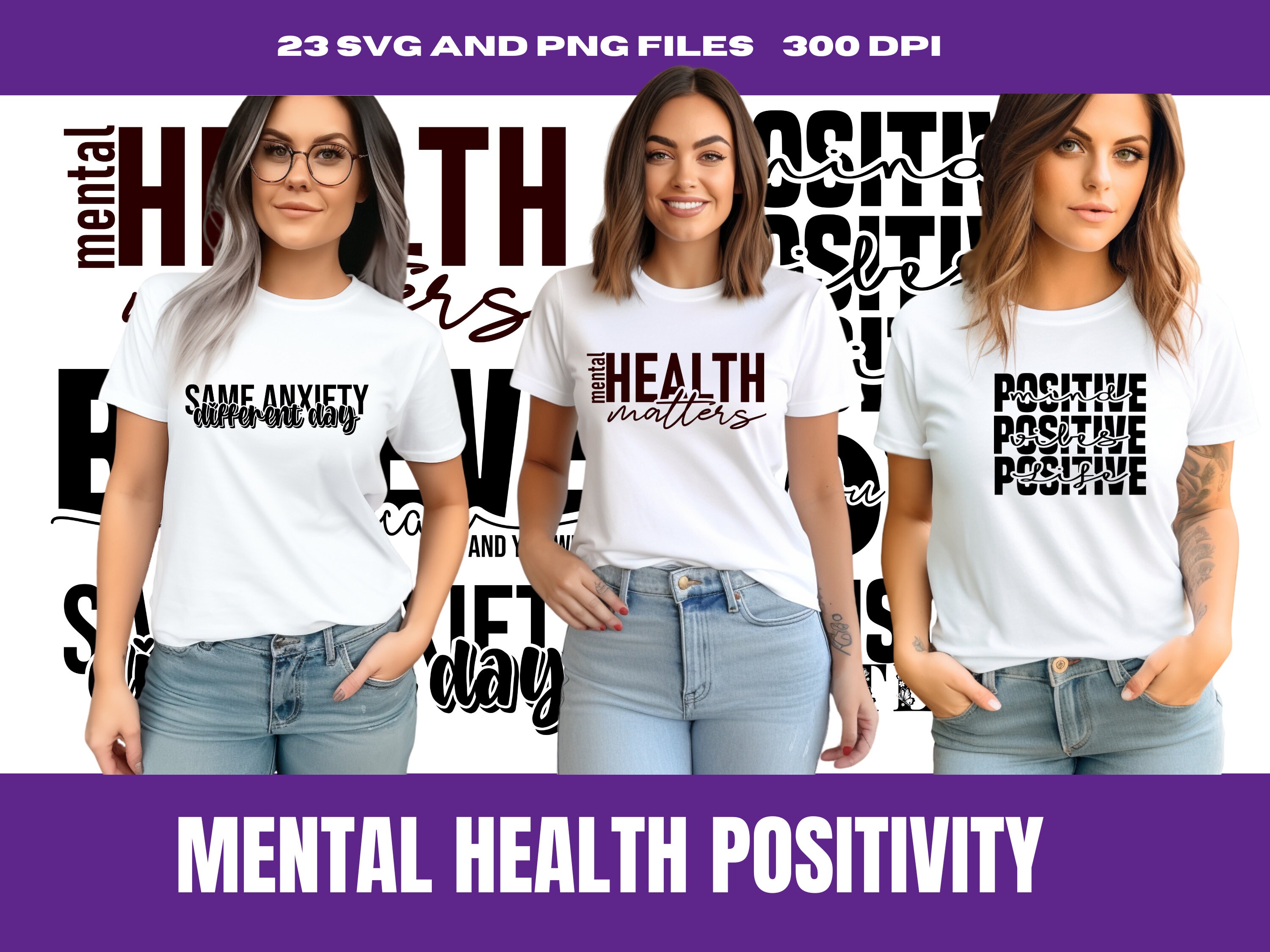 Mental Health SVG Bundle, Mega Svg Bundle, Inspirational Svg, Positive ...