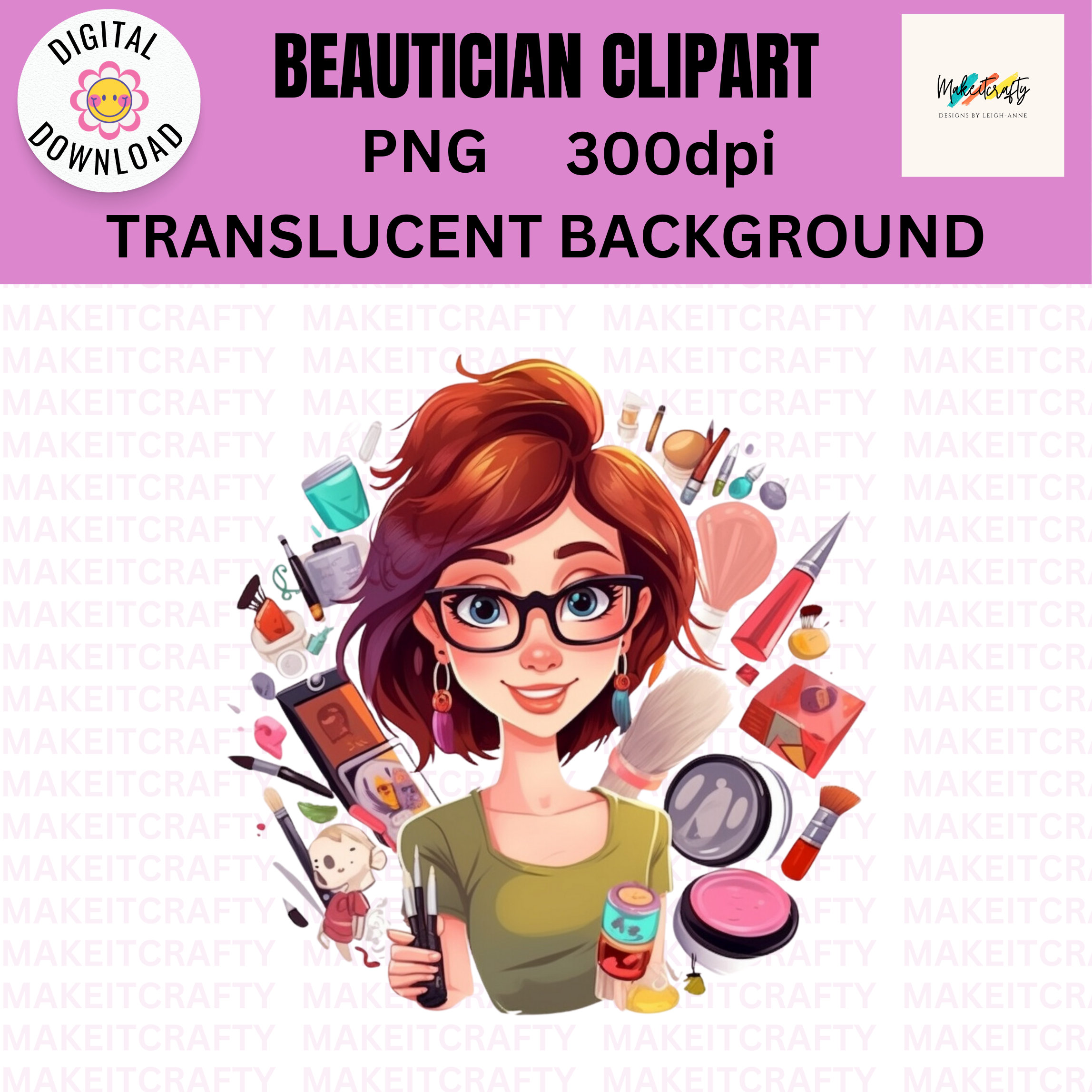 Beautician PNG Bundle, Beautician Clipart Bundle, Salon Vibes, Cartoon ...