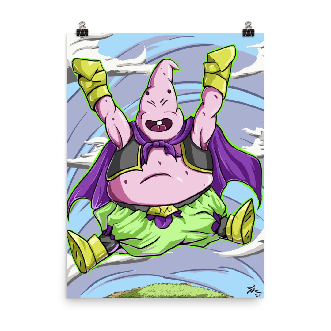 Majin Buu X Patrick Star Poster, Sponge Bob, Unique, Original Art, Wall ...