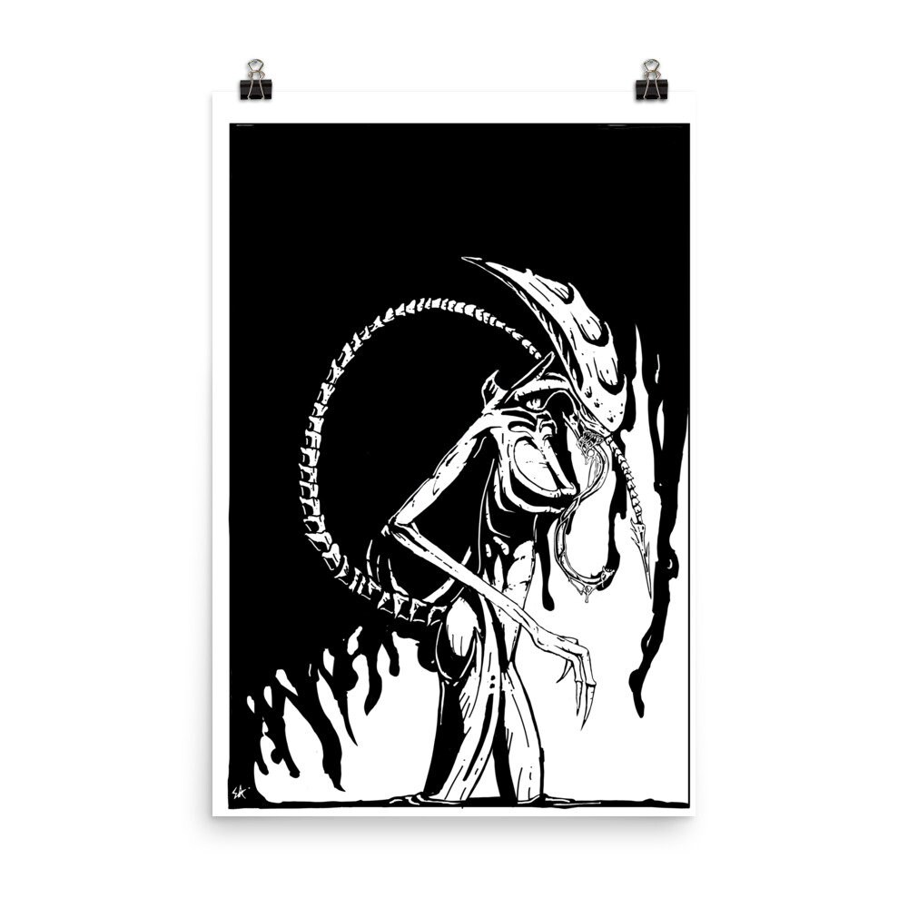 Female Xenomorph Ink Poster - Etsy