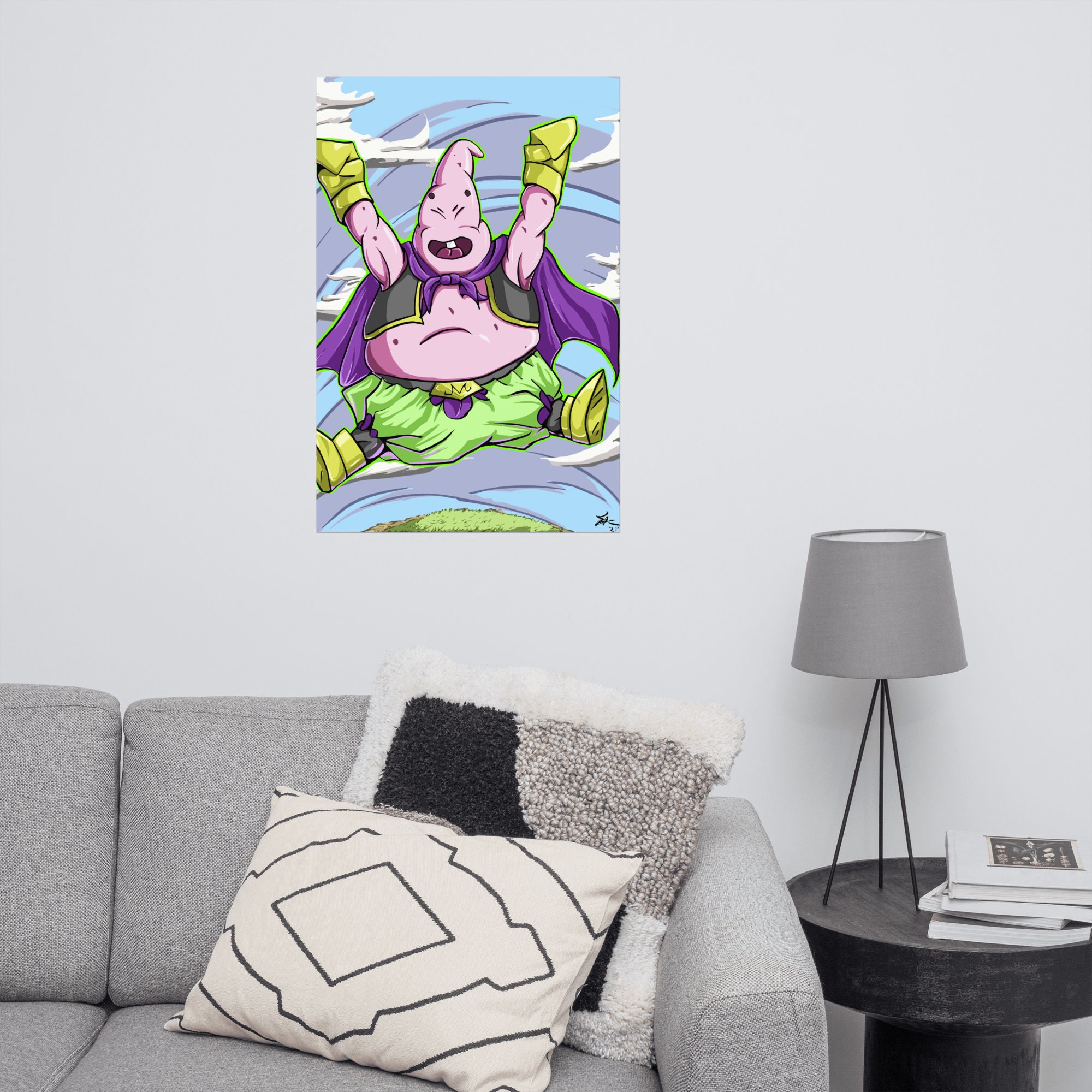Majin Buu X Patrick Star Poster, Sponge Bob, Unique, Original Art, Wall ...