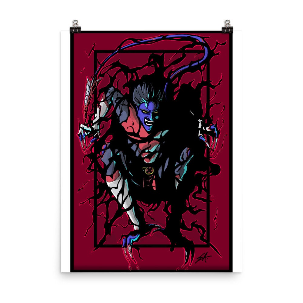 Nightcrawler Marvel X Men Comic Poster Unique Original Art Office Decor ...