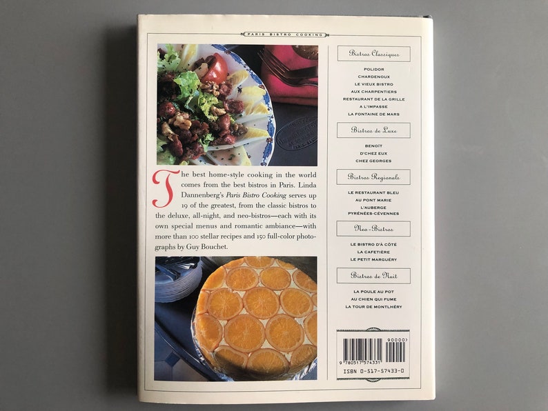 1991 Vintage paris Bistro Cooking by Linda Dannenberg First Edition ...