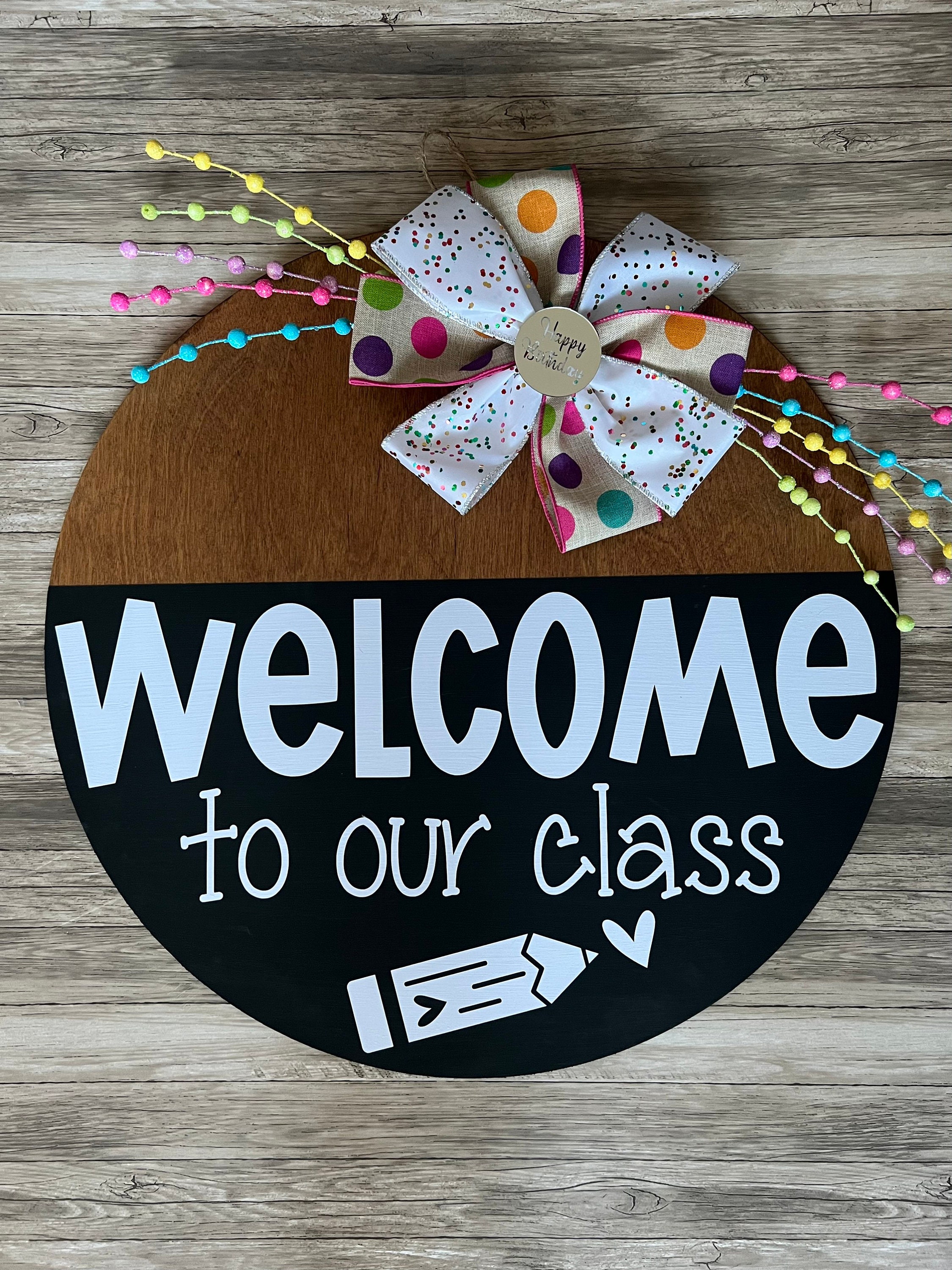Classroom Sign With Magnetic Bows / Door Sign / - Etsy