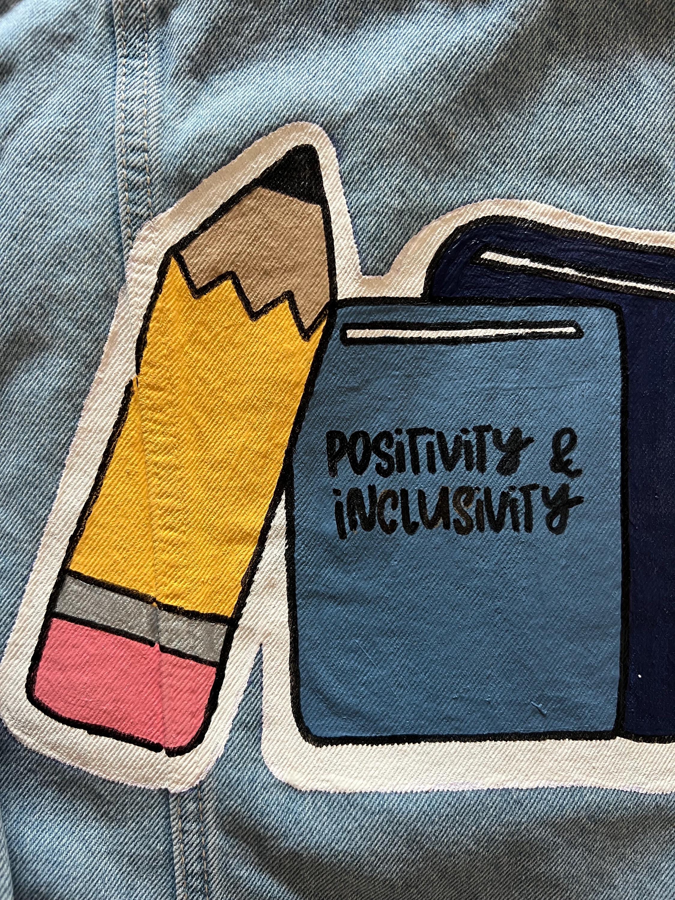 Personalized Teacher Denim Jacket: Hand-painted, Custom Name - Etsy
