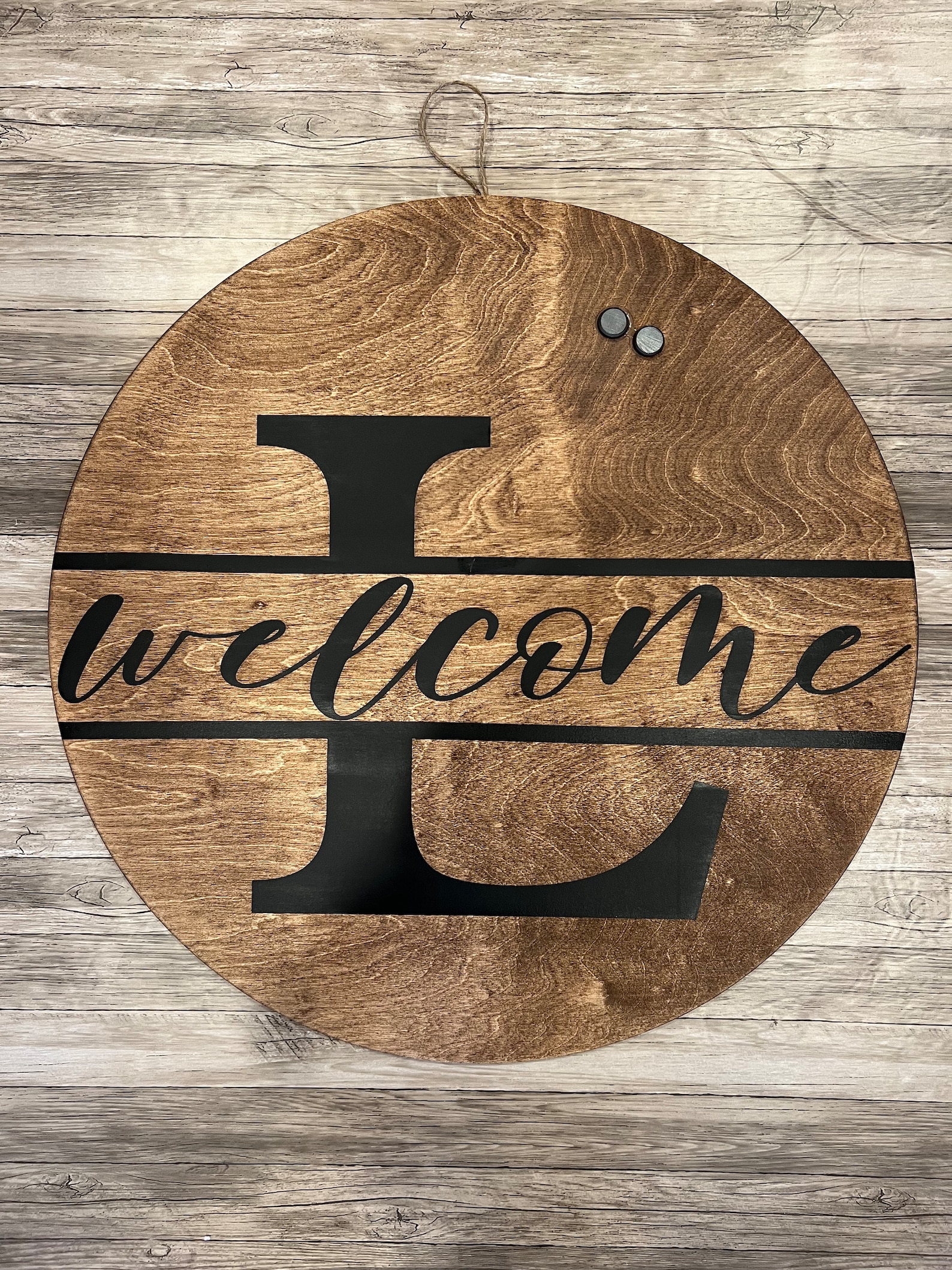 Monogram Door Sign With Interchangeable Magnetic Bows - Etsy