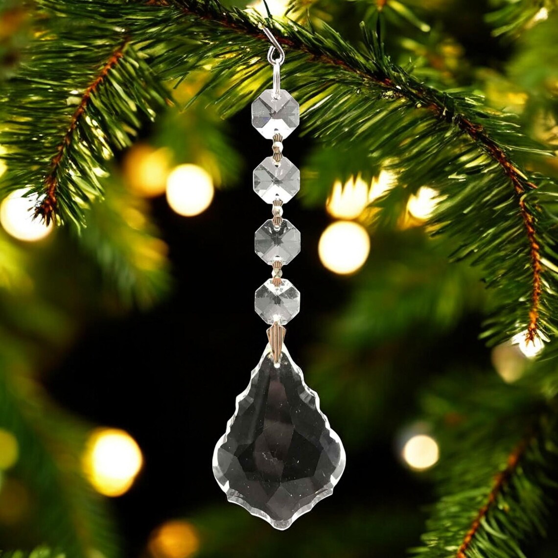 Set of 12 - 7" Chandelier Crystal Prism Pendalogue(63m) Ornament ...