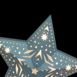 13.5" Plug-in Lighted Glitter Star Tree Topper Christmas Holiday Tree ...