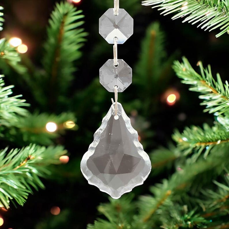 Set of 12 - 3.5" Chandelier Crystal Prism Pendalogue(50mm) Ornament ...