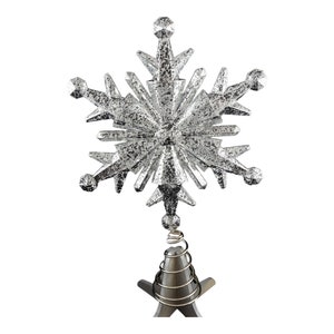 12.6" Mercury Silver Snowflake Tree Topper Christmas Holiday Decor - Etsy