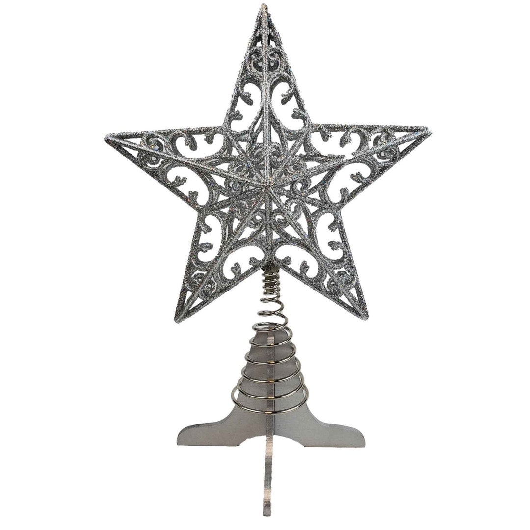 Sparkle Silver Star Christmas Holiday Tree Topper Christmas Decor - Etsy