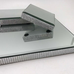 Elegant SILVER Mirror Plates Wedding Event Cater Decorative Display ...