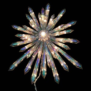 14" Lighted Starburst Snowflake Tree Topper Christmas Holiday 37 Lights ...
