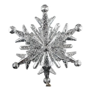 12.6" Mercury Silver Snowflake Tree Topper Christmas Holiday Decor - Etsy