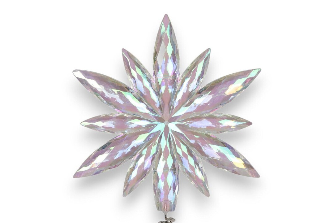 12 AB Acrylic Crystal Snowflake Tree Topper Christmas Holiday Decor - Etsy