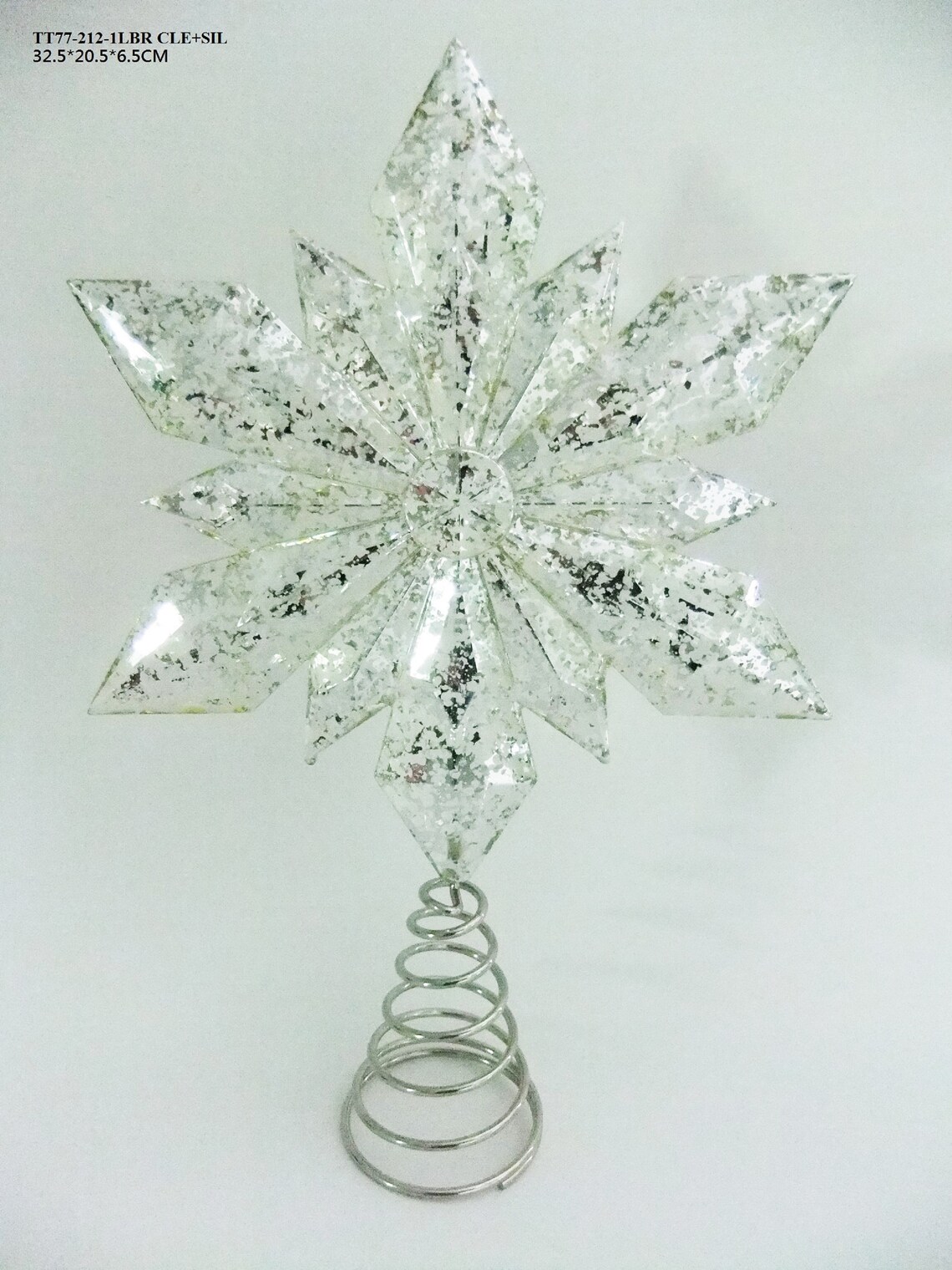12.6 Mercury Silver Snowflake Tree Topper Christmas - Etsy