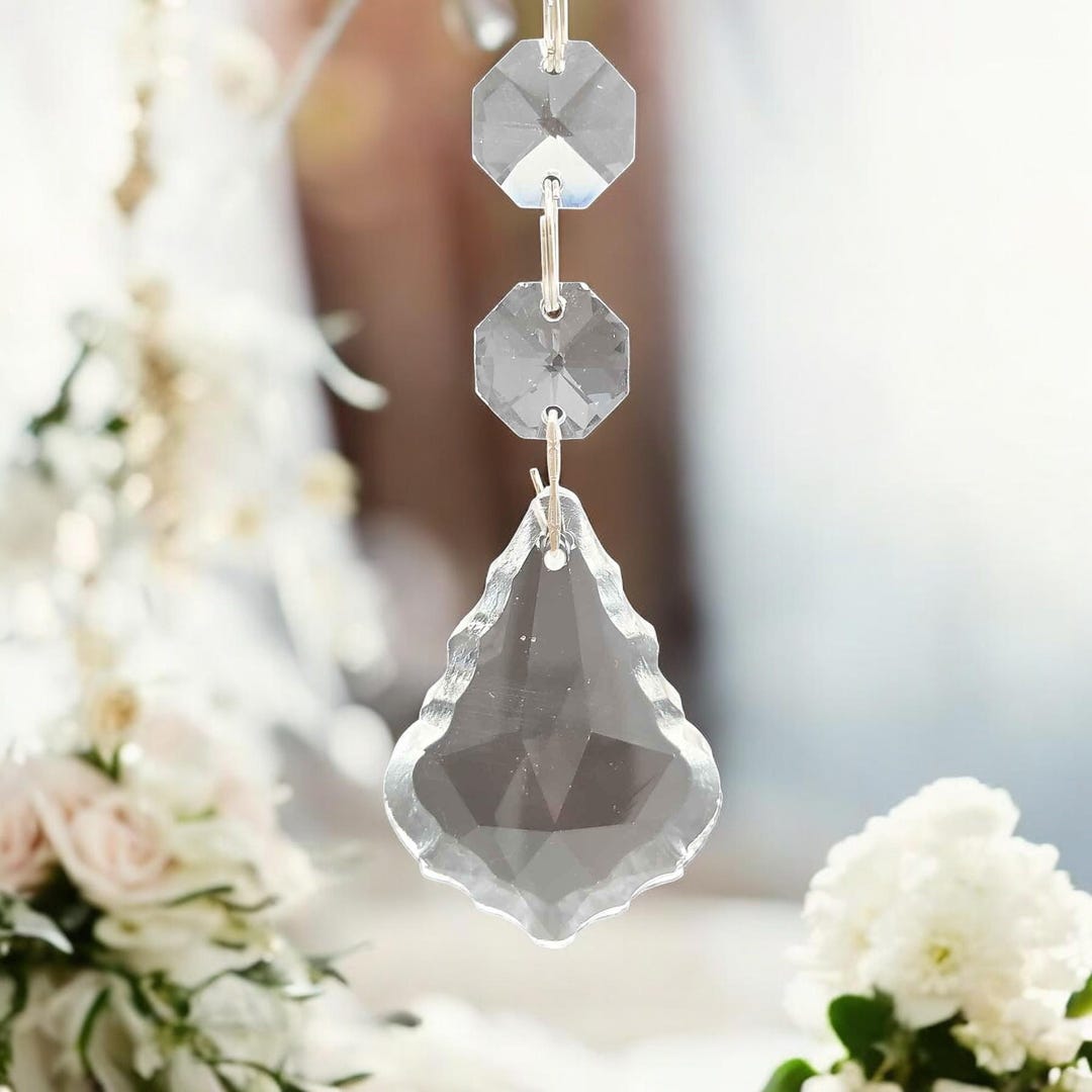 Set of 12 - 3.5" Chandelier Crystal Prism Pendalogue(50mm) Ornament ...