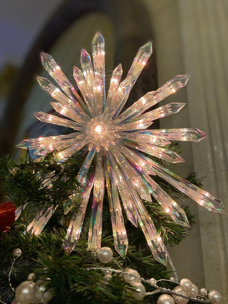 14 Lighted Starburst Snowflake Tree Topper Christmas - Etsy