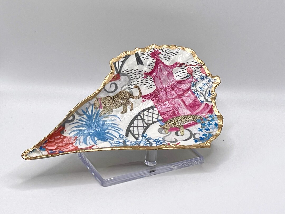 Large Pen Shell Orange and Pink Pagoda Gardens - Etsy Singapore