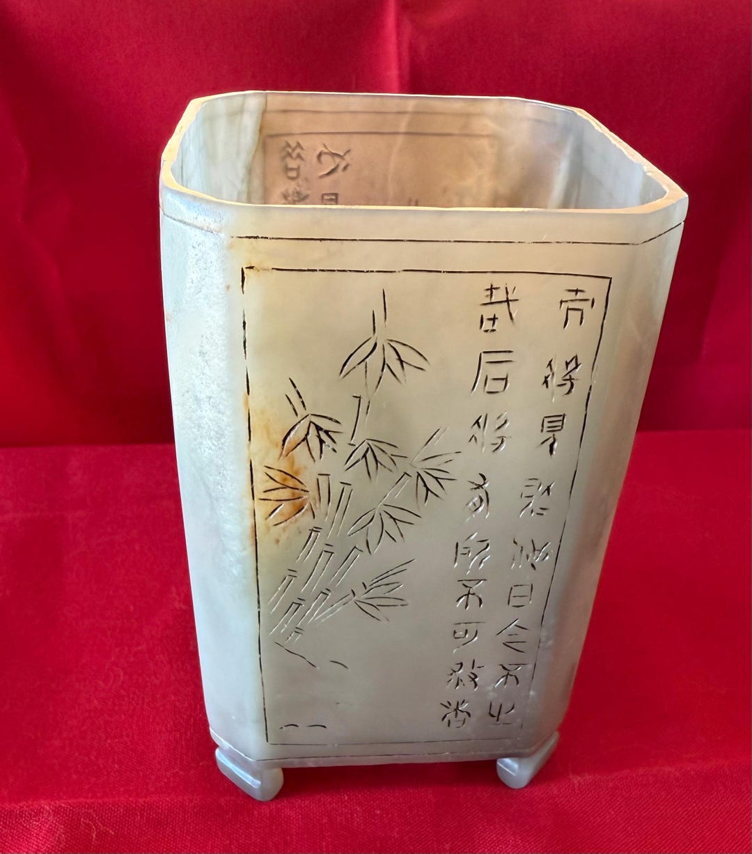 Chinese Jade Carving Brush Pot/pot Pencil - Etsy