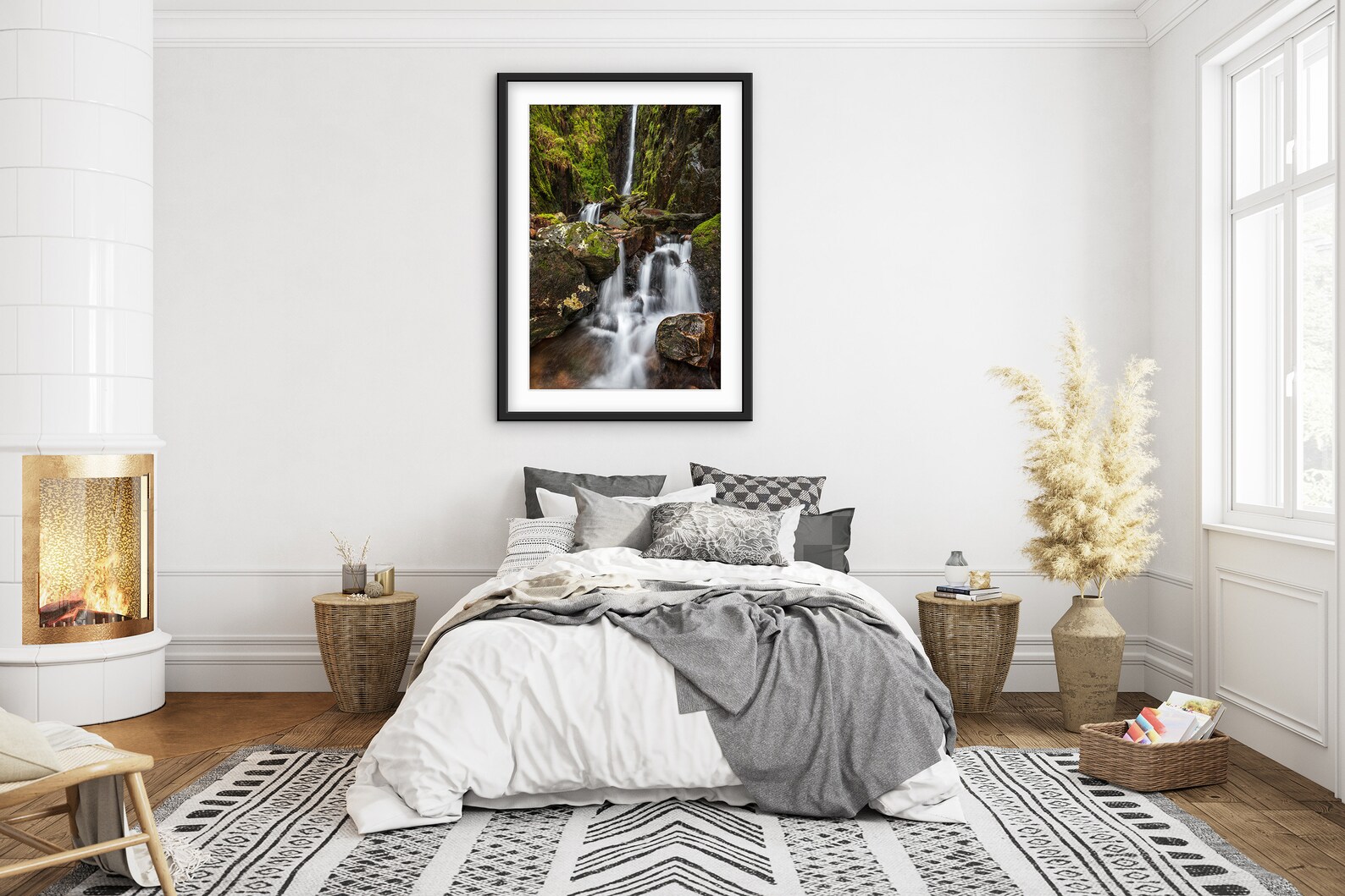 Lake District Waterfall Print Scale Force Buttermere UK Landscape ...