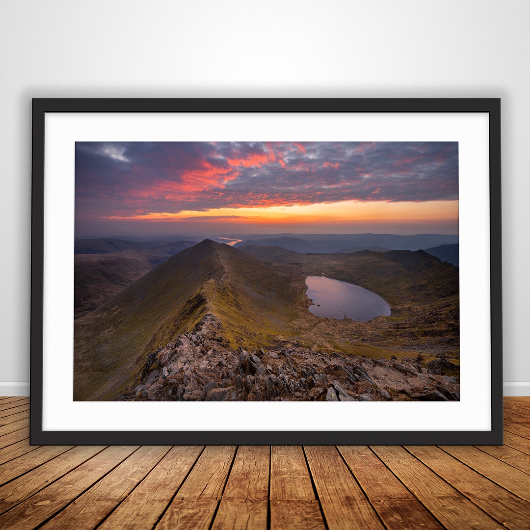 Helvellyn Sunrise Photo Print - Red Tarn From Swirral Edge - Ullswater ...