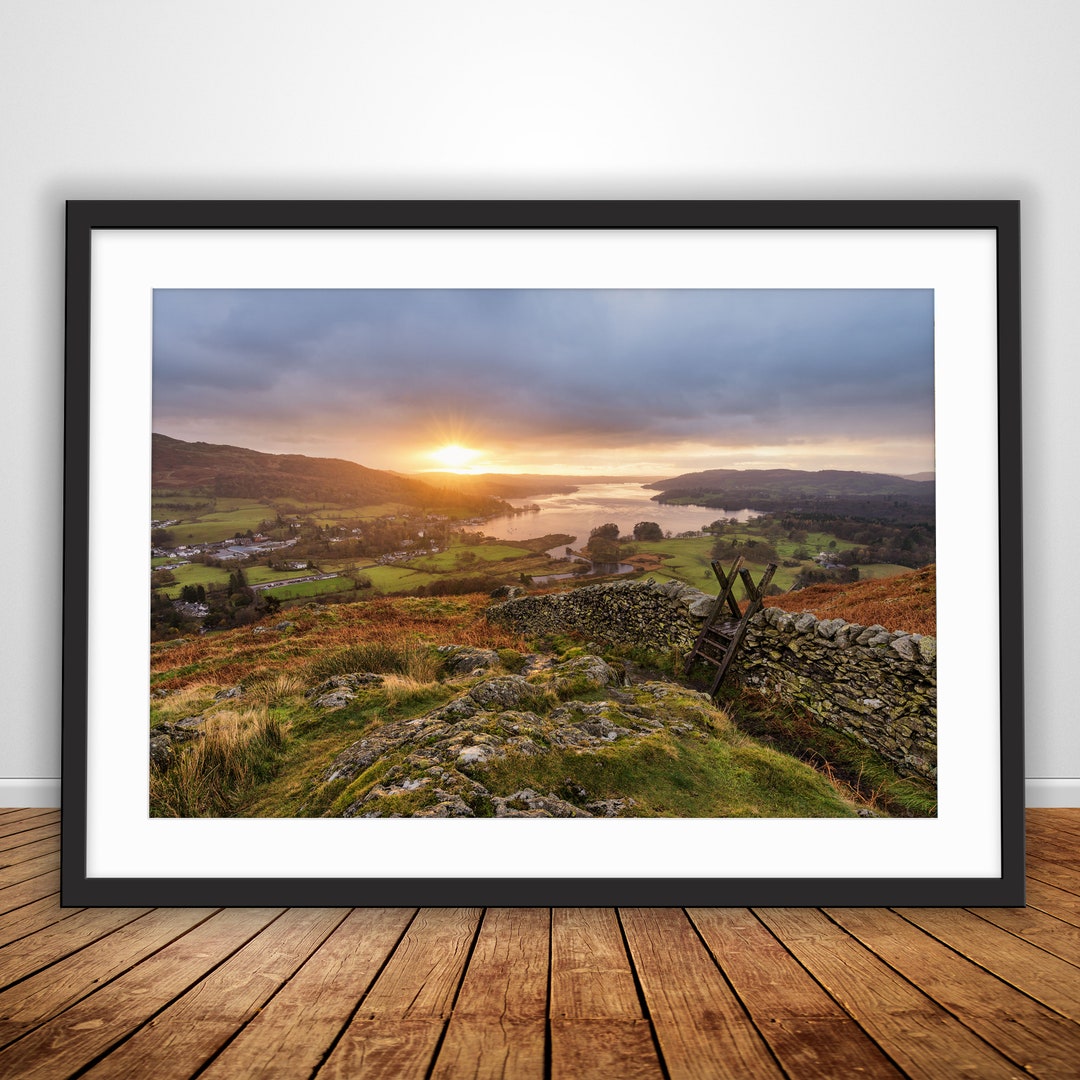 Windermere Photo Print - Sunrise Wall Art - Lake District Landscape ...