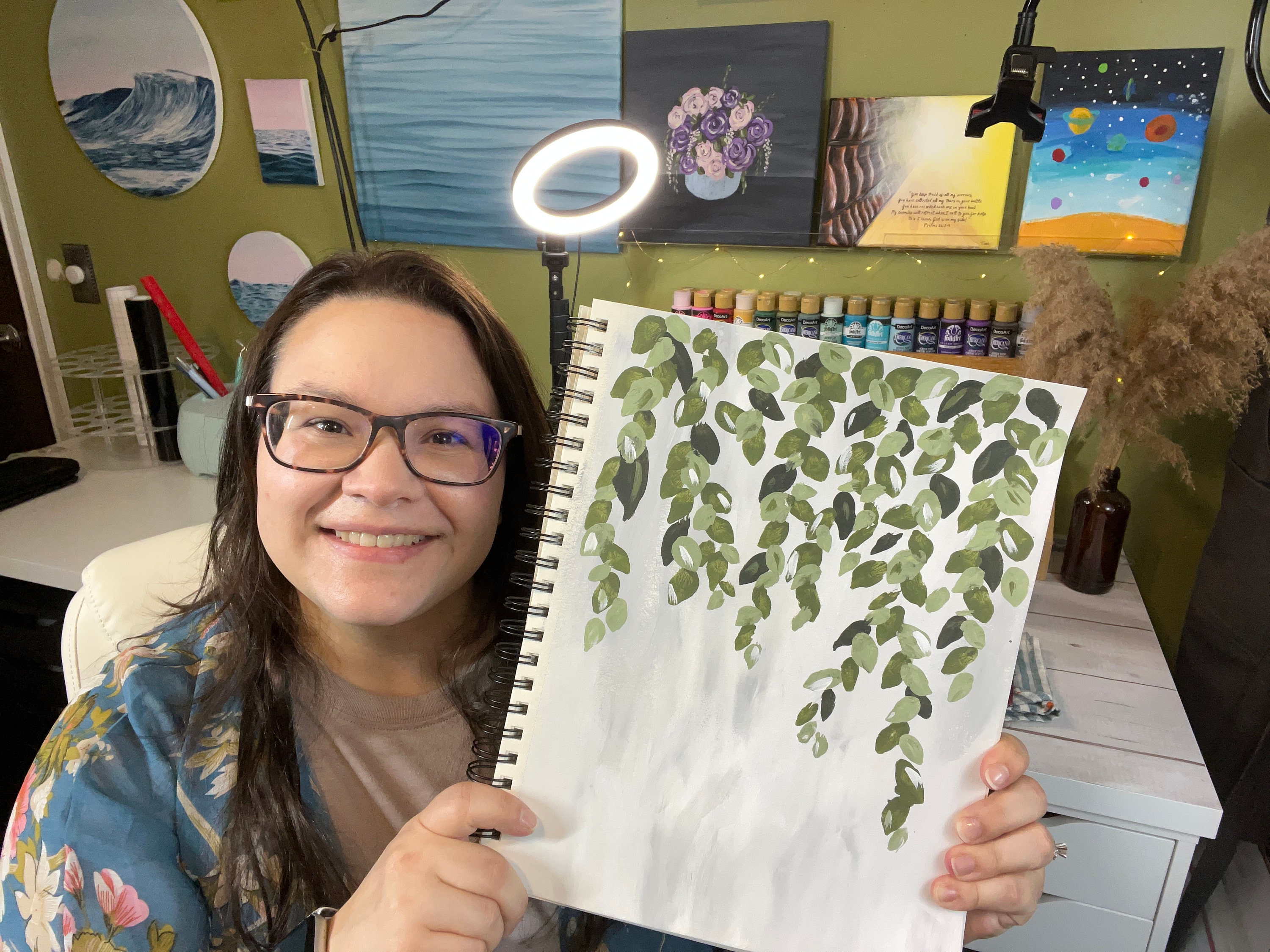 Cascading Ivy - Painting Tutorial Instant Download - Step-by-step Video ...