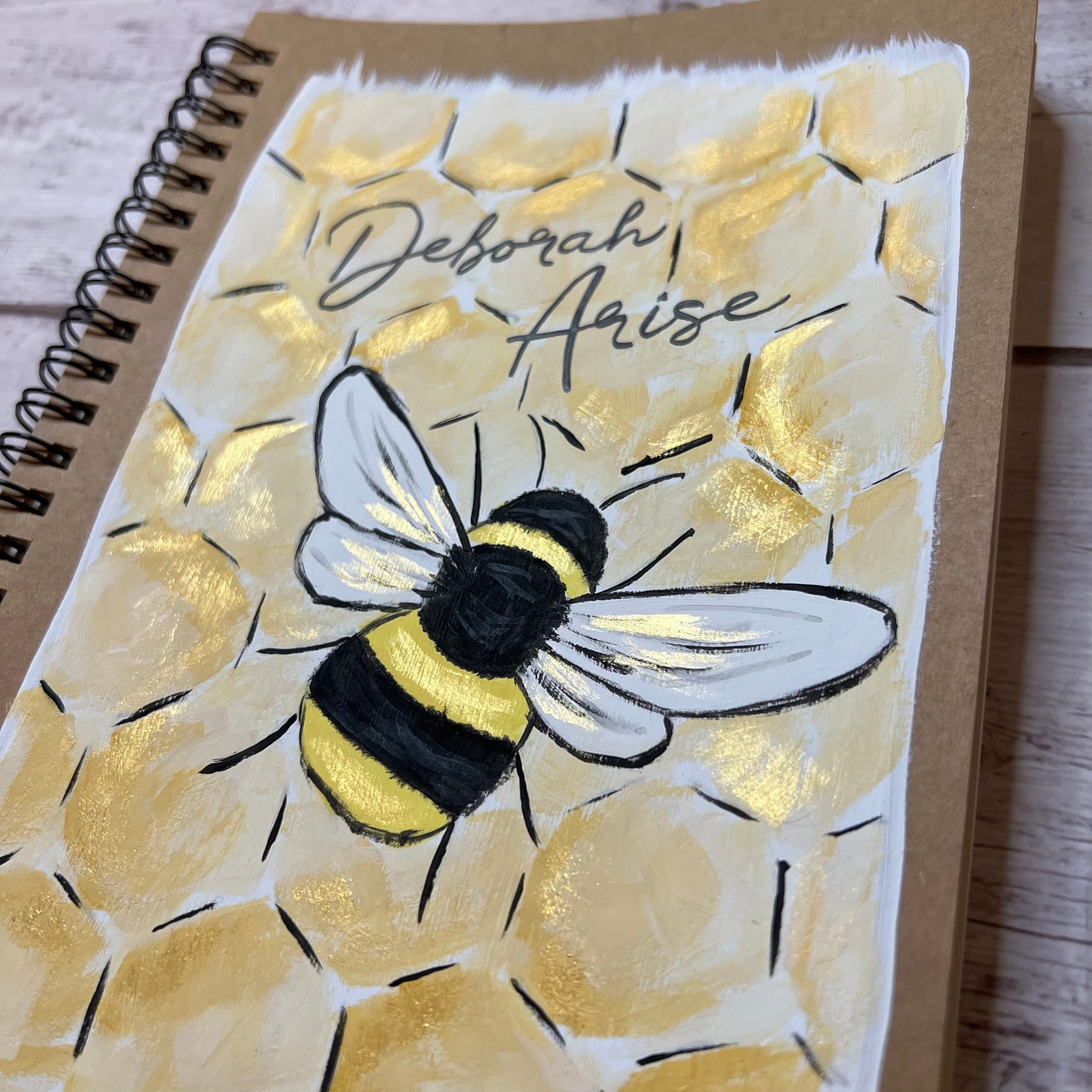 Deborah the Bee Prayer/dream Journal, Notebooks, Hand Painted, Free ...