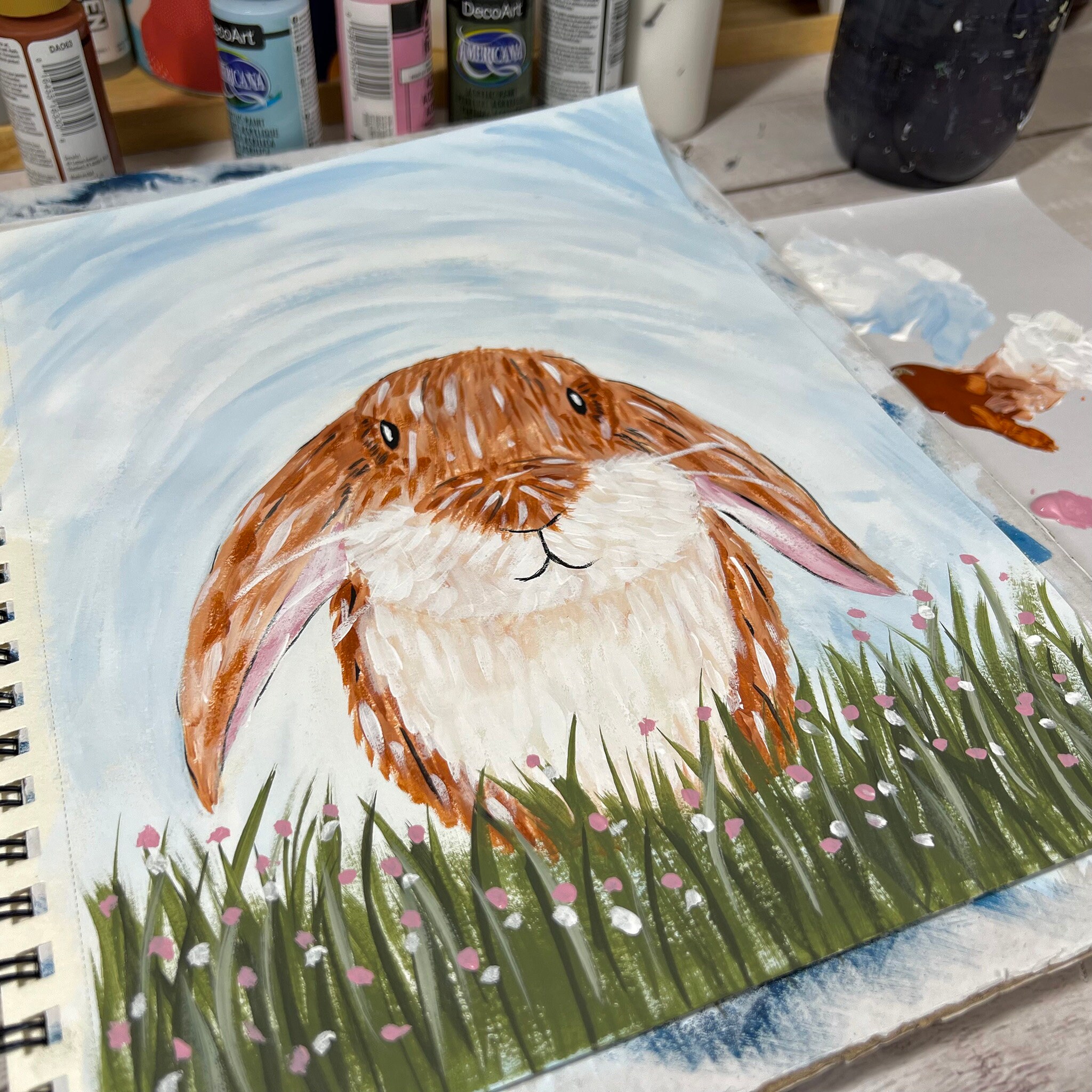 Curious Bunny - Painting Tutorial Instant Download, Step-by-step Video ...