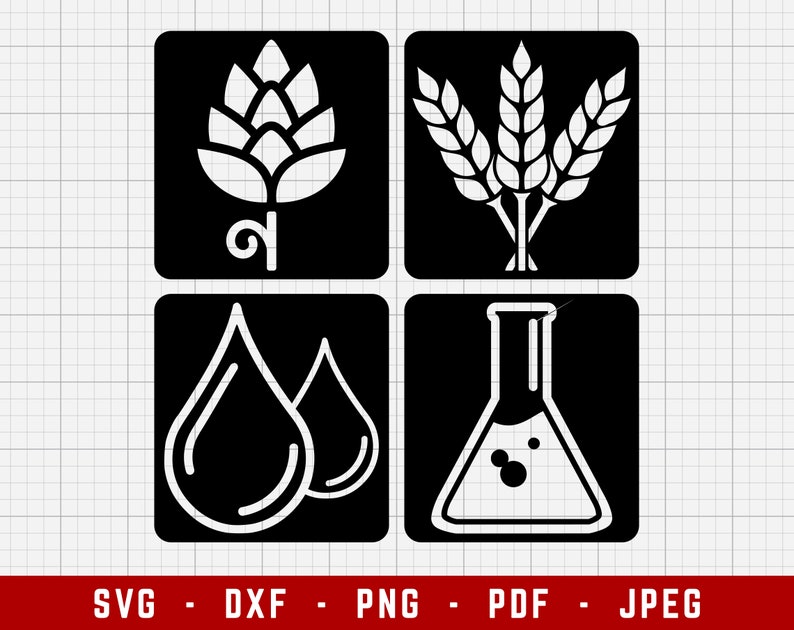 Beer Ingredients SVG Cutting Files | Beer Digital Clip Art, Beer SVG ...