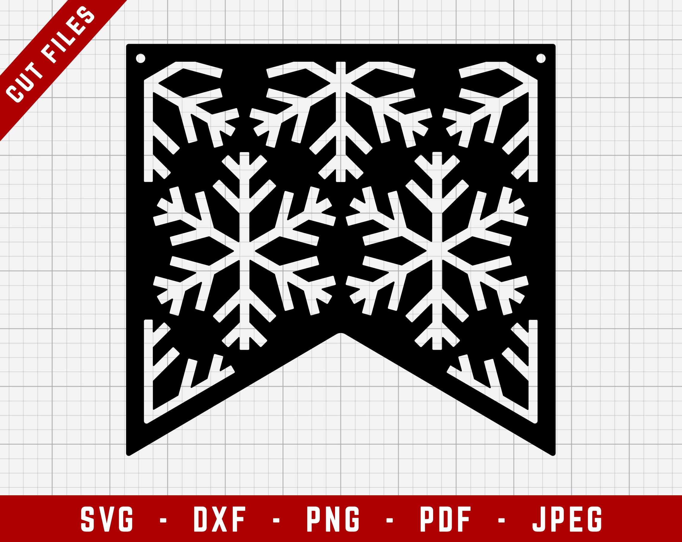 Snowflake Pennant SVG Cutting File Christmas Decoration Banner Clip Art ...