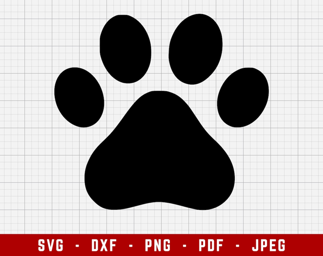 Paw Print SVG Cutting Files | Dog Paws Print Digital Clip Art, Cat Paw ...