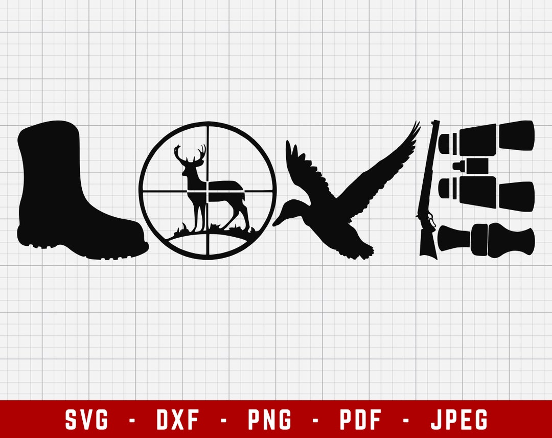 Hunting Love SVG Cutting Files | Hunting Digital Clip Art, Hunting SVG ...