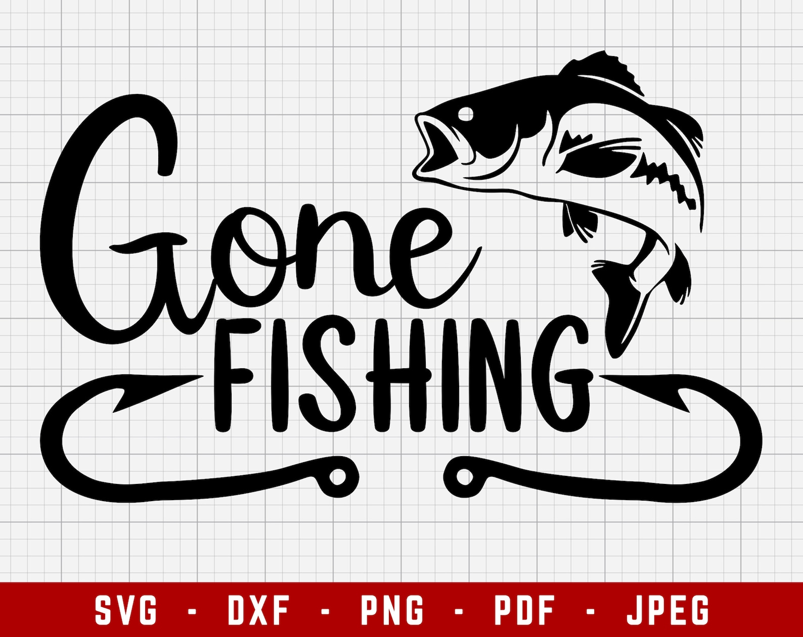 Gone Fishing SVG Cutting Files | Fishing Digital Clip Art, Fishing SVG ...